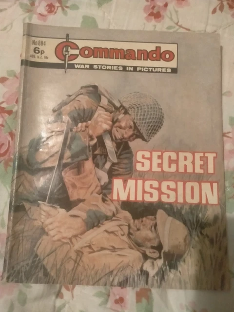 COMMANDO SECRET MISSION No884 1974 6p C.P War Story Picture Comic Bk ...