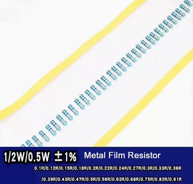 1/2 W METALLFILMWIDERSTAND 1 % 0,1R0.12R0.15R0.2R0.33R0.47R0.5R0.75R0.91R EUR 7,83 - PicClick DE