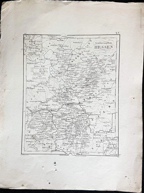 C1820 GROSSHERZOGTUM HESSEN Landkarte map carte Kupferstich-Karte EUR 15,40 - PicClick FR