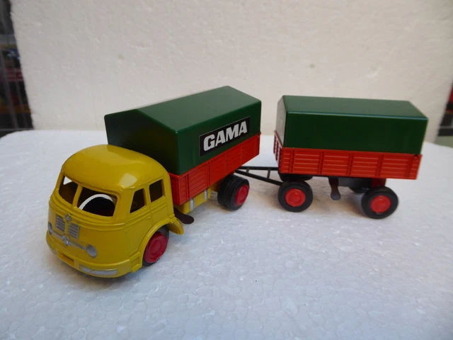GAMA MINI, MERCEDES Lastwagen mit Anhänger, grüne Planen, sehr selten, Nr. 931 EUR 65,00 ...