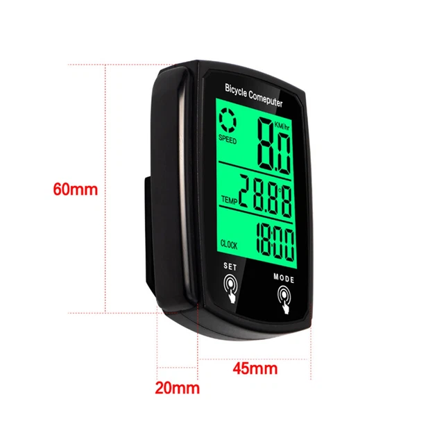 WATERPROOF WIRED LCD Digital Bicycle Computer Bikes Speedometer ...
