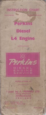 PERKINS TYPE L4 Diesel Engine Original 1953 Factory Instruction Wall ...