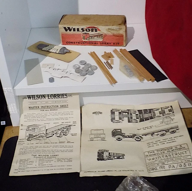VINTAGE WOODEN MODEL Articulated Platform Lorry Kit, 4mm Scale, Wilson ...