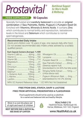 HEALTH AID PROSTAVITAL 90 caps £35.98 - PicClick UK