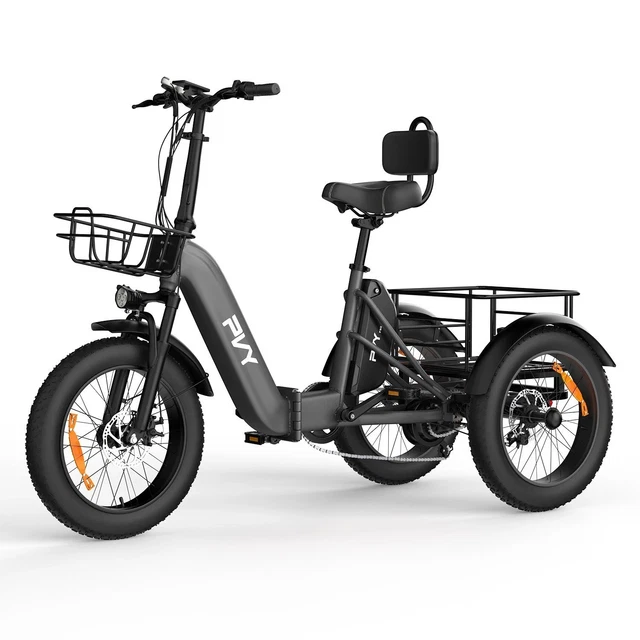 3 WHEEL E-BIKE,20&FAT Tire Electric Tricycle,PVY Folding Electric Trike ...