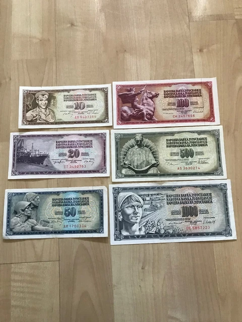 COLLECTORS JOB LOT 6 Mix Yugoslavia Banknotes Look ...