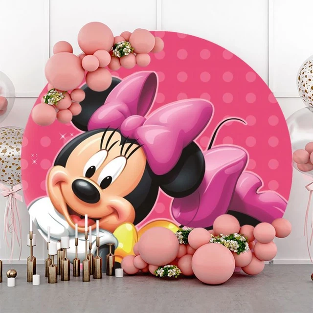ROUND BACKDROPS MINNIE Mouse Birthday Background Party Supplies Photo ...