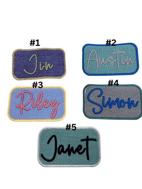 CUSTOM RECTANGLE IRON-ON 3D Puff Name Tag Patch $14.99 - PicClick CA