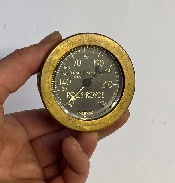 EARLY ROLLS ROYCE Temperature Gauge American Farenheight Springfield ...