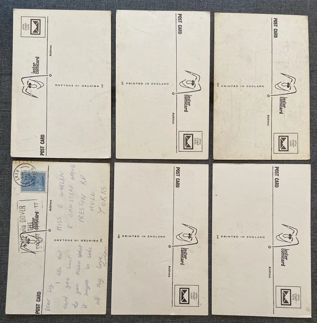 VINTAGE SAUCY SEASIDE Comic Postcards Jester Comicard Series Lot Of x 6 ...