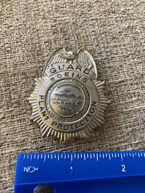 WWII ERA BOEING Plant Protection Security Guard Badge Pin Wichita KS B ...