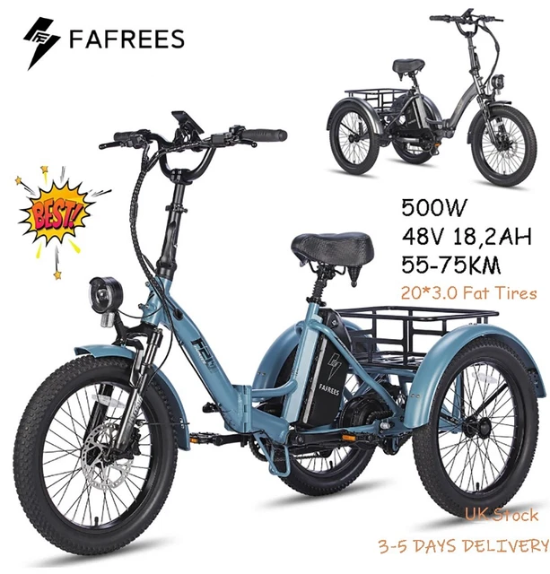 20& ELECTRIC TRICYCLE Fafrees F20 Mate Trike 3 Wheel Cargo E-Bike 5OOW ...