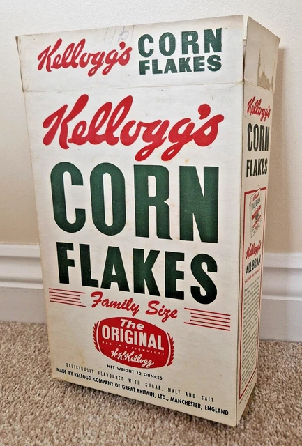 PRE 1952 VINTAGE Kelloggs Cereal Complete Cornflakes Box Packet ...