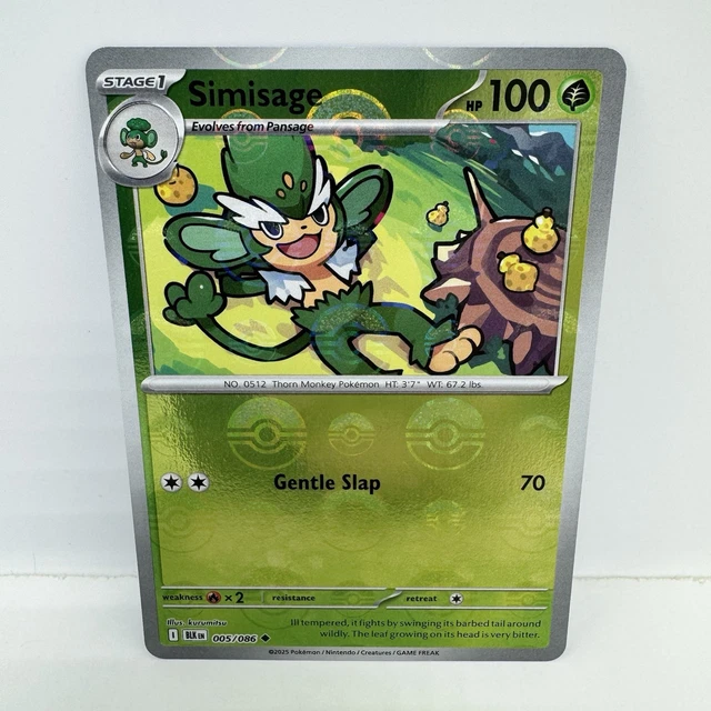2025 POKÉMON TCG S&V: Black Bolt Simisage Poke Ball Holo 005/086 £1.11 ...