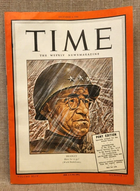 DEC 4, 1944 Time Magazine WWII Soldier Pony Issue w/US Army General ...
