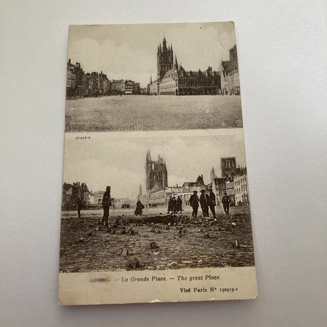 WW1 YPRES BEFORE And After The Bombardment The Great Place Vintage ...