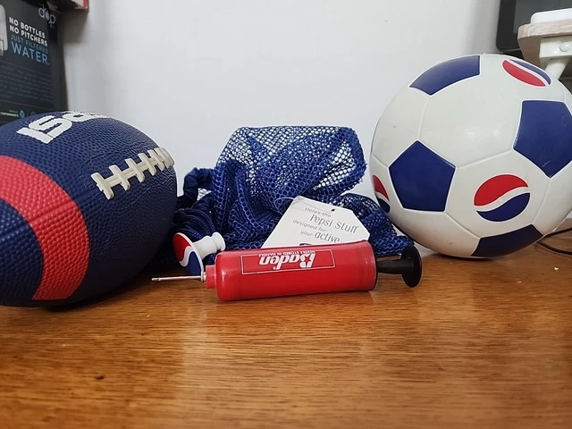 PEPSI ADVERTISING PROMOTIONAL MINI Football And Soccer ,Logo Ball $47. ...
