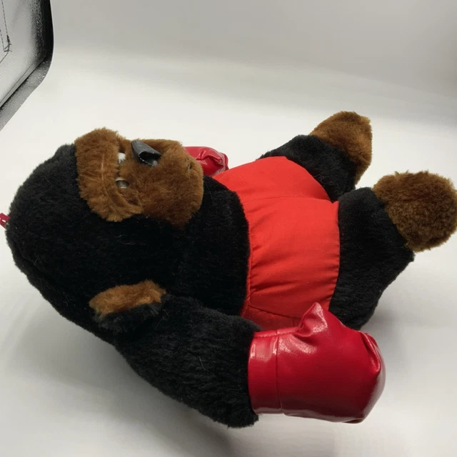VINTAGE PMS BLACK Brown Boxing Gorilla Monkey Side Eye Soft Plush Toy ...