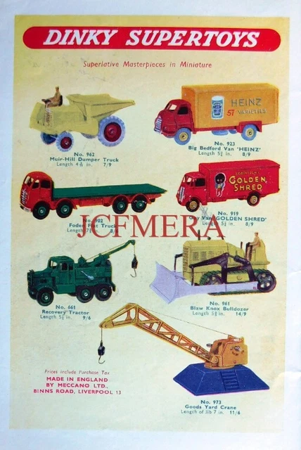 1950S DINKY MODEL Foden Truck, Bedford & Guy Vans ADVERT Vintage Print ...