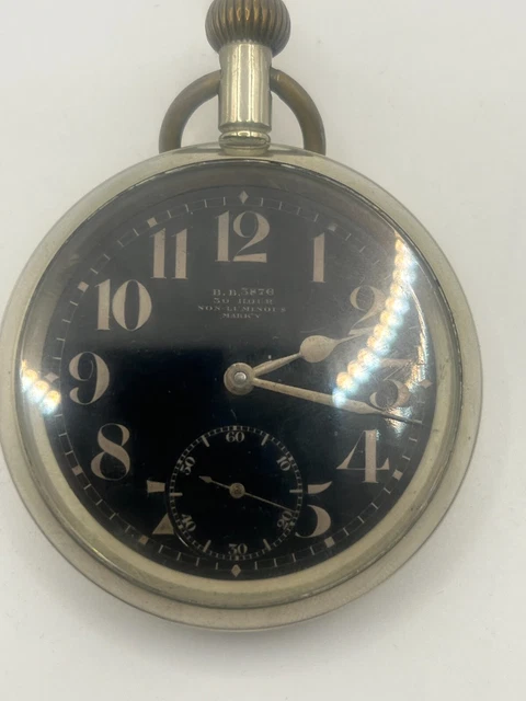 RARE BLACK FACE Omega, Mark V WW1 pocket watch 30 hour, non-luminated ...