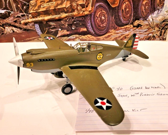 PRO-BUILT MONOGRAM CURTISS P-40 (USAAF Pre-War) Model Aircraft 1/48 ...