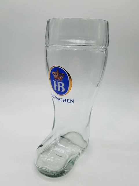 HOFBRAUHAUS HB GLASS Beer Boot 1 Litre Hofbrau Munchen Germany $22.00 ...