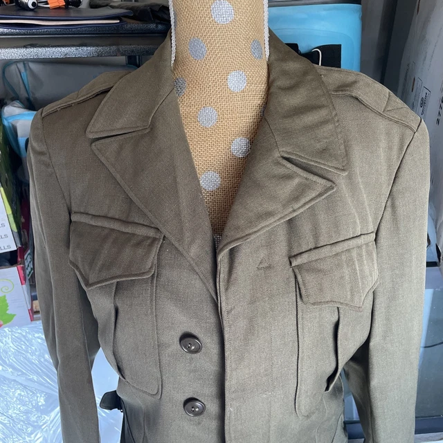 VINTAGE WW2 ARMY Military Ike Jacket Green Wool 36R £34.35 - PicClick UK