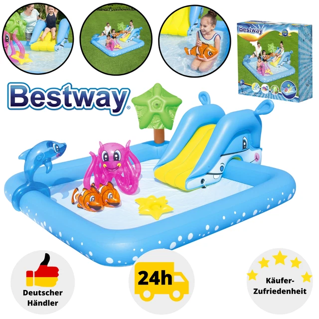 BESTWAY KINDERPOOL MIT Rutsche Planschbecken Waterplay Aufblasbar ...