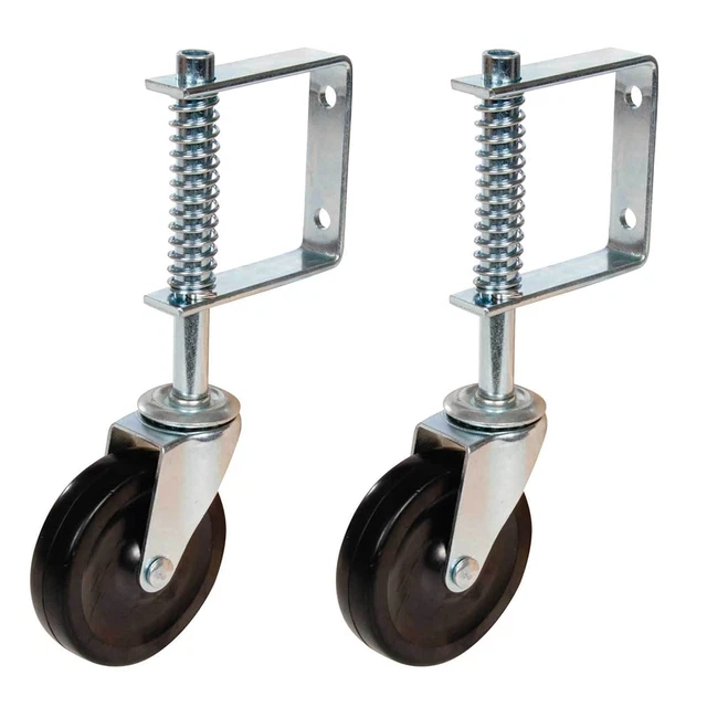 2 X SPRING Loaded Gate Jockey Wheel Swivel Castor 100mm 4" Diameter up ...