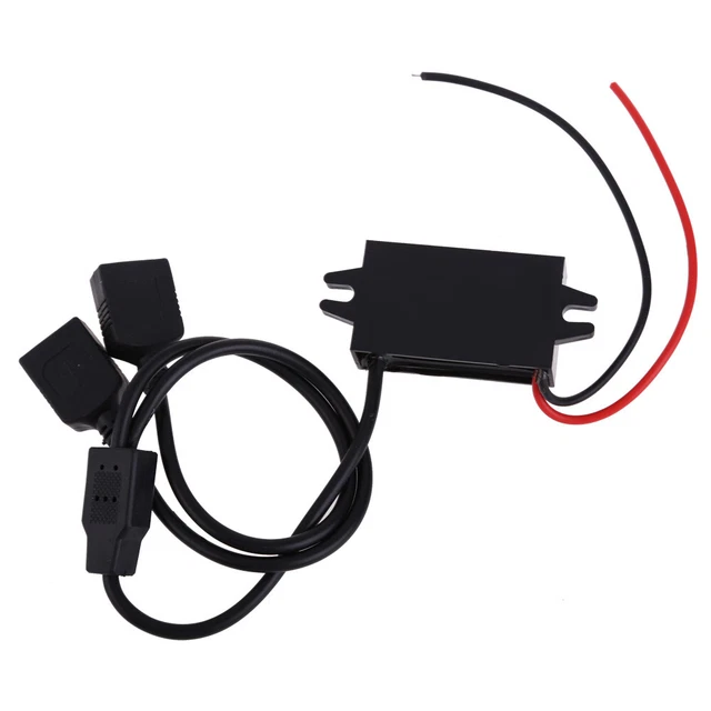 DUAL USB 12V 24V to 5V DC/DC Step-down Power Adapter Converter Inverter ...