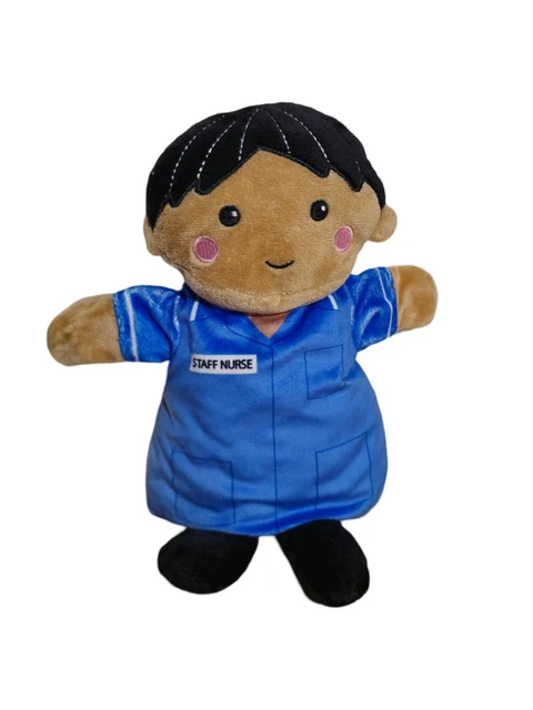 LITTLE TOWN STAFF Nurse Hand Puppet 10" Soft Toy Plush Stuffed Animal £ ...