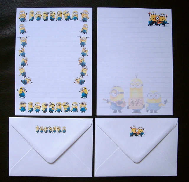 MINIONS FROM DESPICABLE Me Letter Writing Paper Stationery Set with ...