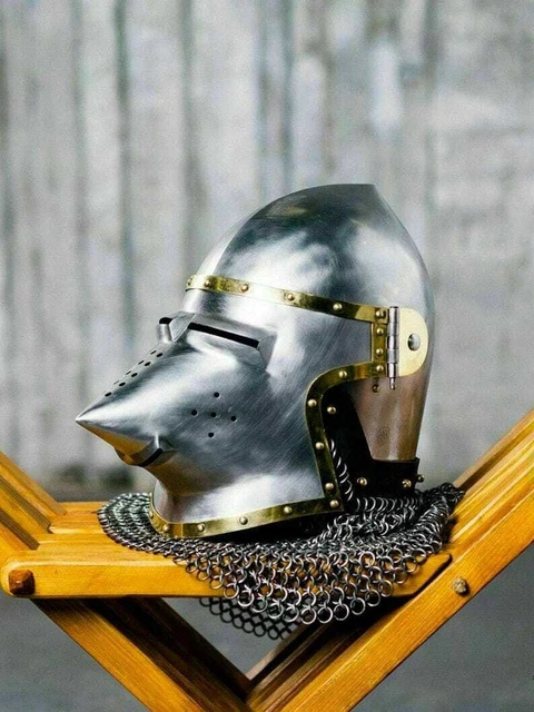 MEDIEVAL BASCINET HELMET-PIG Face Helmet Costume with chainmall EUR 158 ...