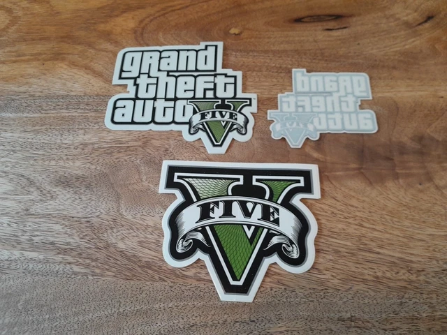 GRAND THEFT AUTO V GTA5 Logo Stickers Rockstar Games Official Promo £5. ...