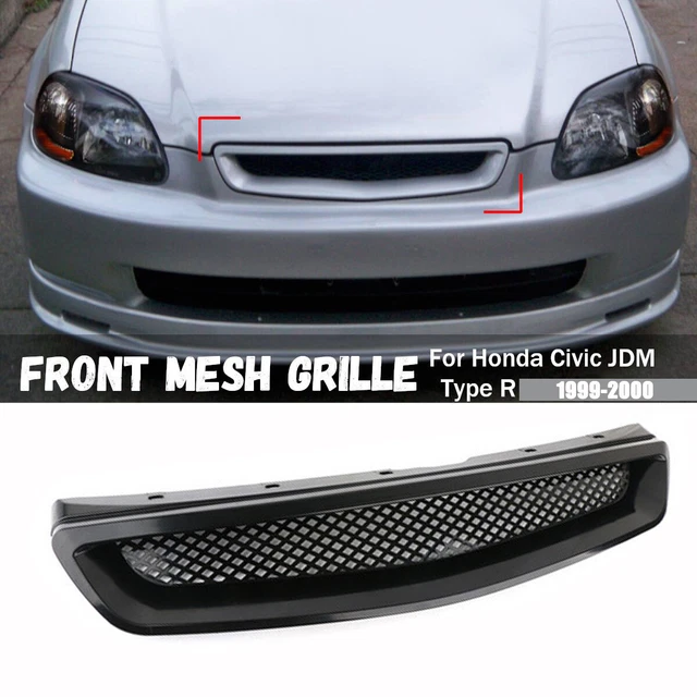 FRONT HOOD GRILL Mesh T-R Style Grille For 1999-00 Honda Civic JDM ...