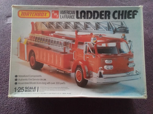AMT MATCHBOX AMERICAN La France Ladder Chief Fire Engine , 1/25 scale ...