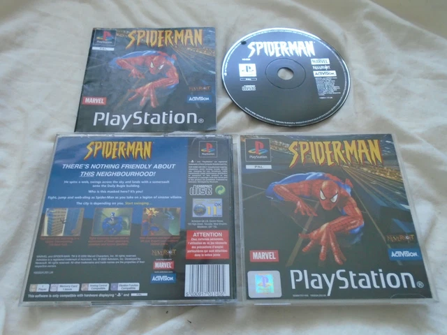 SPIDER-MAN PS1 (COMPLETE) Sony PlayStation black label comic book ...