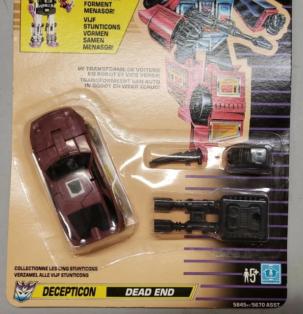 VINTAGE TRANSFORMERS G1 Stunticon Decepticon Dead End MOC Euro Card NEW ...