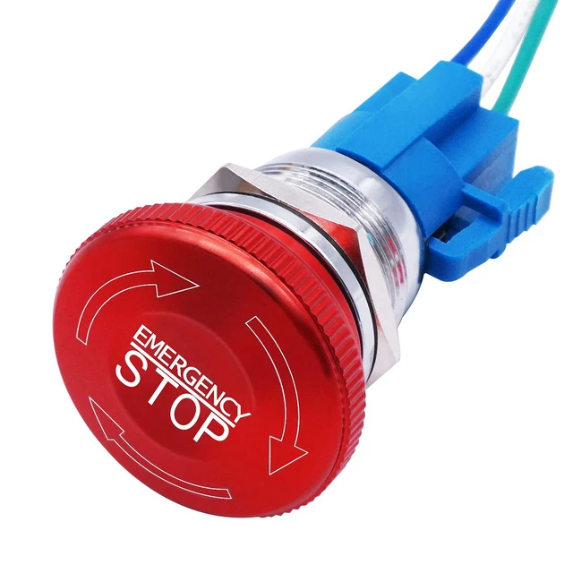 22MM METAL EMERGENCY stop Rotary push-lock 12V Emergency stop button ...