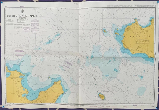 AMIRAUTÉ 2122 MÉDITERRANÉENNE Mer Bizerte Pour Capo San Marco Carte ...