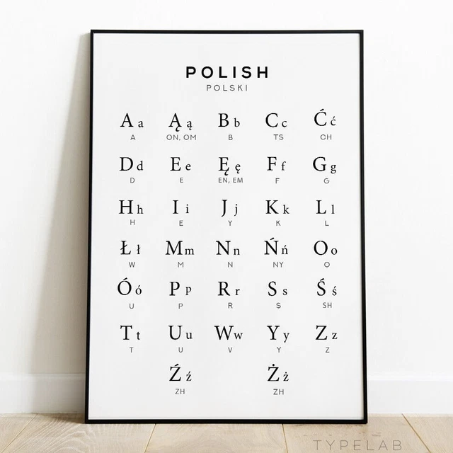IMPRESSION DE L'ALPHABET polonais, affiche graphique de l'alphabet ...