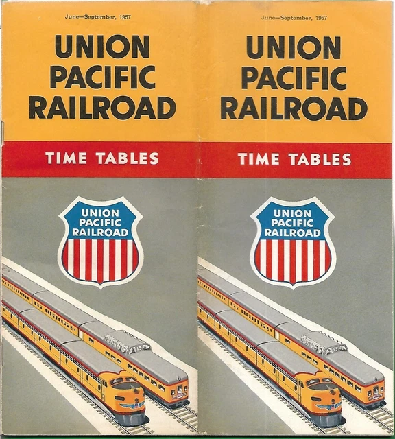 JUN - SEP 1957 UNION PACIFIC RAILROAD Timetables System Map Fares ...