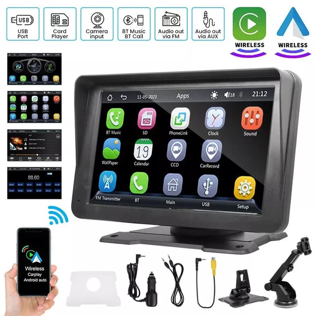PORTABLE CAR RADIO Wireless Apple Carplay Android Auto 7 Inch Touch Screen BT FM £25.95 ...