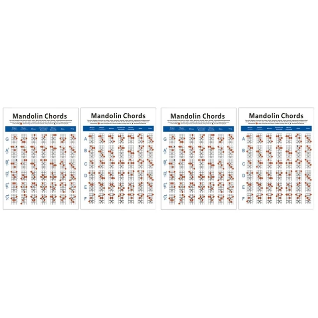 MANDOLIN CHORD CHART Prime Chord Guide Diagram Mandolin Instrument £14. ...