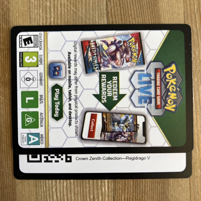 CROWN ZENITH REGIDRAGO V Collection Code Pokemon TCG Online Digital ...