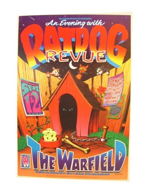 RAT CHIEN AFFICHE Handbill The Warfield Grateful Dead Ratdog EUR 41,68 ...
