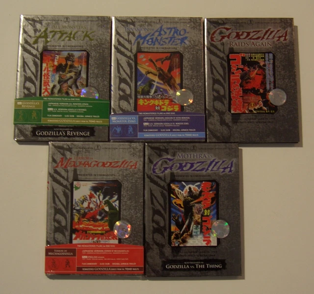 LOT DE 5 films Godzilla Toho Master Collection DVD japonais classiques ...