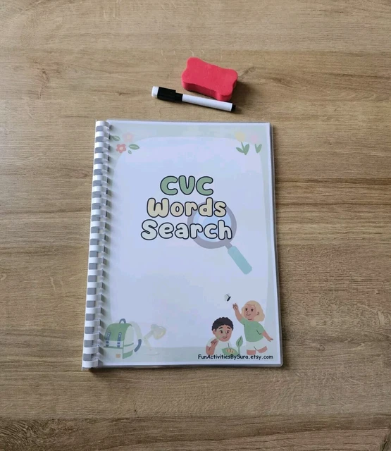CVC WORD SEARCH activity book, Phonics, CVC words activity, EYFS ...