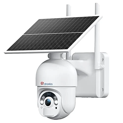 CTRONICS PTZ TELECAMERA 4G con SIM e Pannello Solare, 100% Senza Fili ...