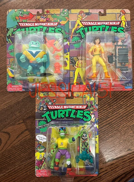 TEENAGE MUTANT NINJA Turtles Retro 3 Figure Set April Ray Fillet Mondo ...